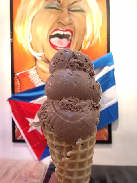 You can get a scoop of "Burn in Hell Fidel" at this Miami ice cream ...
