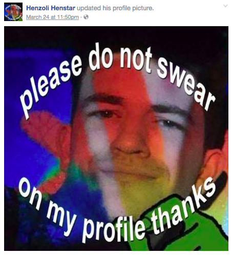 The "Please Do Not Swear on My Profile Thanks" meme going viral on ...